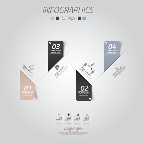 Infographic template 3 envelopes with numbers Vector Image