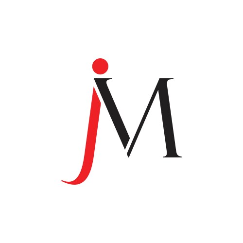 J M Love Logo Letter JM Logo Perfectly Blended Initials JM Letter Logo