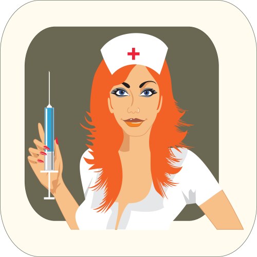 Female nurse in white uniform with medical cross Vector Image