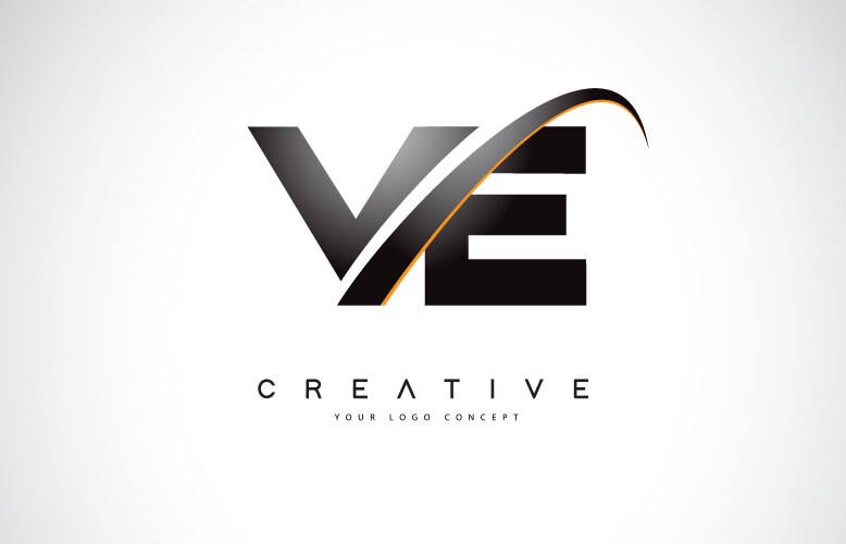 Ve v e letter logo design creative icon modern Vector Image