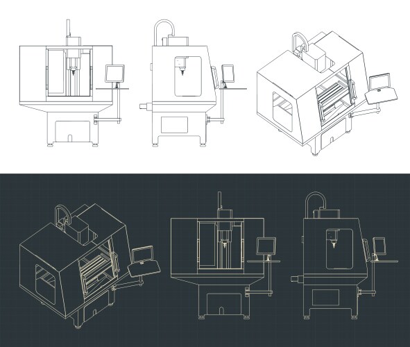 Automatic cnc milling machine Royalty Free Vector Image