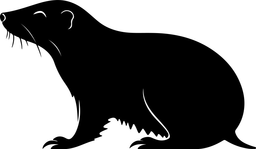 Mole silhouette white background Royalty Free Vector Image