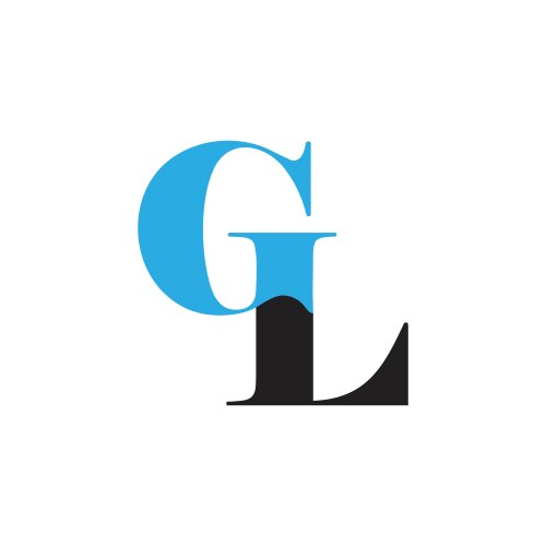 Letters gl linked simple logo Royalty Free Vector Image