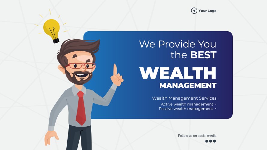 Banner design of wealth management Royalty Free Vector Image