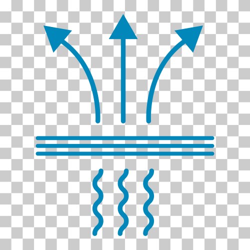 Breathable resistant icon waterproof material Vector Image