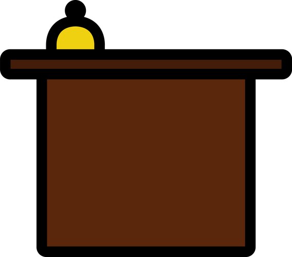 Icon of reception desk Royalty Free Vector Image