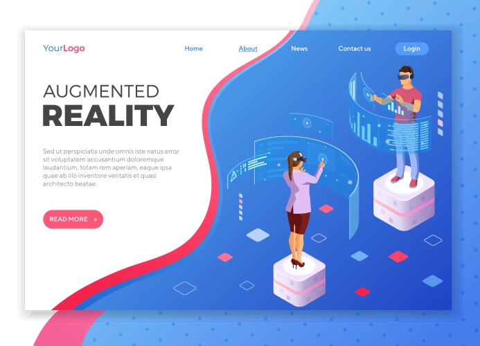 Isometric virtual augmented reality Royalty Free Vector