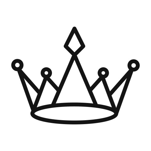 Crown icon line art Royalty Free Vector Image - VectorStock