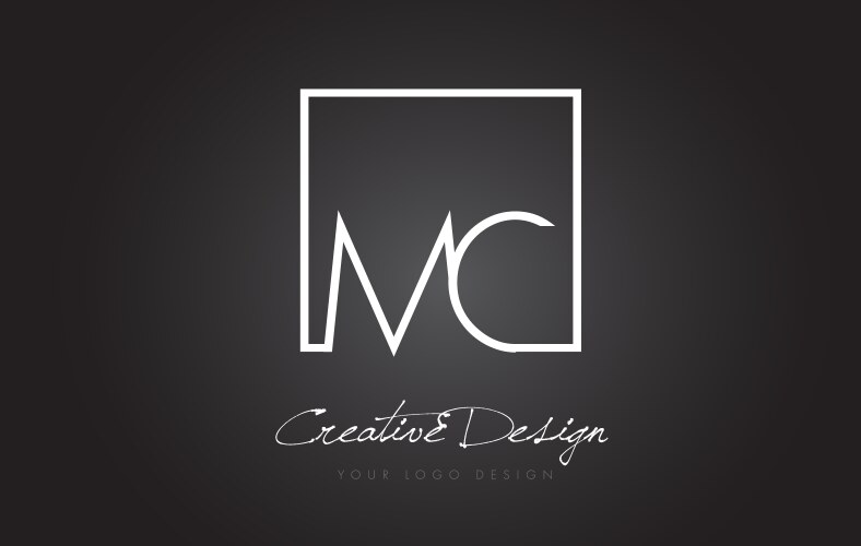 Mc letters logo design slim creative simple black Vector Image