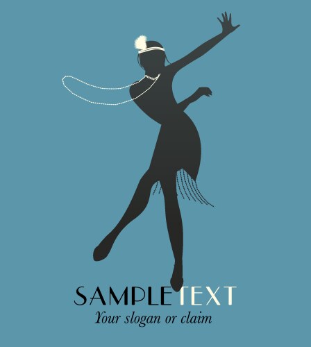 Roaring 20s Silhouette Clipart Flapper 5x7" Postcard Size: Roaring 20s