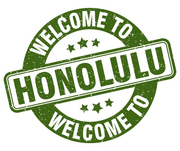 Welcome to honolulu stamp round sign Royalty Free Vector