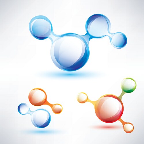 Ion atom molecule education poster Royalty Free Vector Image