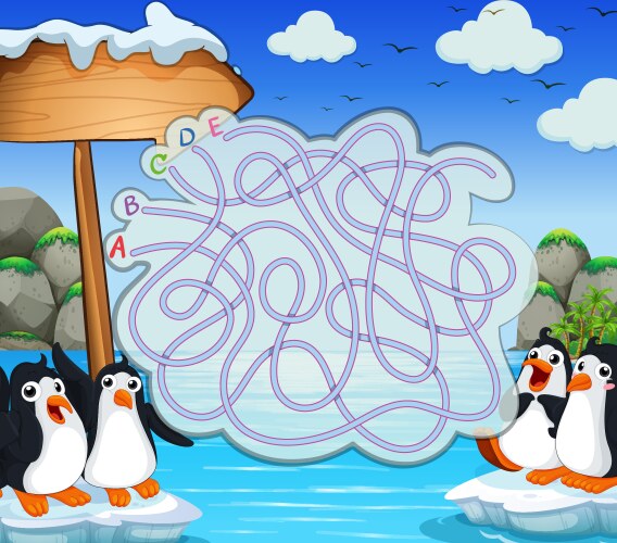 A maze game template Royalty Free Vector Image