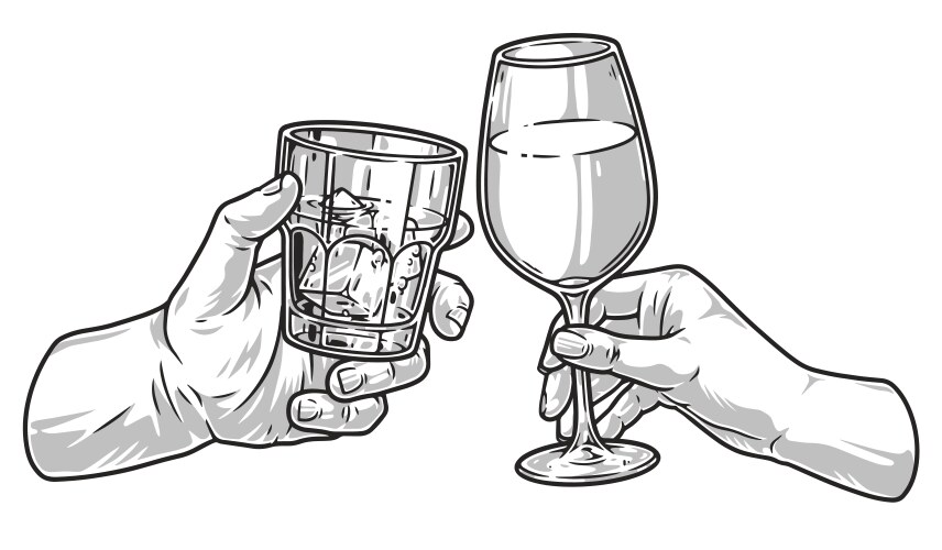 Whiskey alcohol vintage sticker monochrome Vector Image