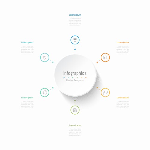 Infographic 6 options design elements Royalty Free Vector
