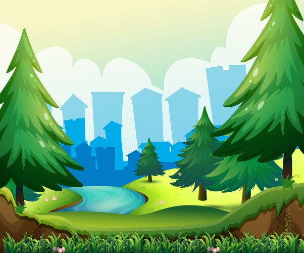 Background scene with nature theme Royalty Free Vector Image