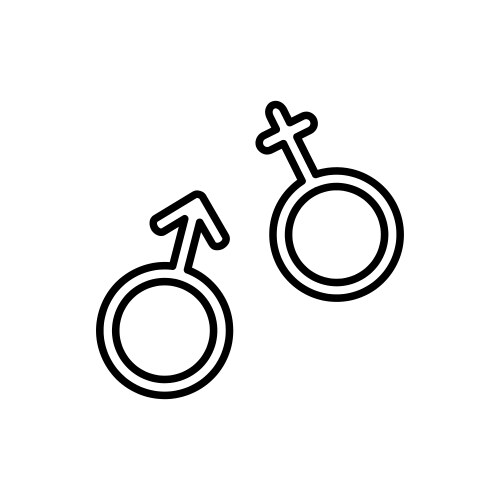 Gender barrier icon outline equal Royalty Free Vector Image