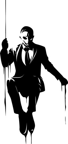 Sinister shadow murderer iconic logo nightmarish Vector Image