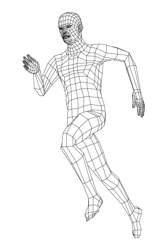 Wireframe running man Royalty Free Vector Image