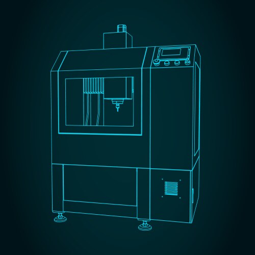 Automatic cnc milling machine Royalty Free Vector Image