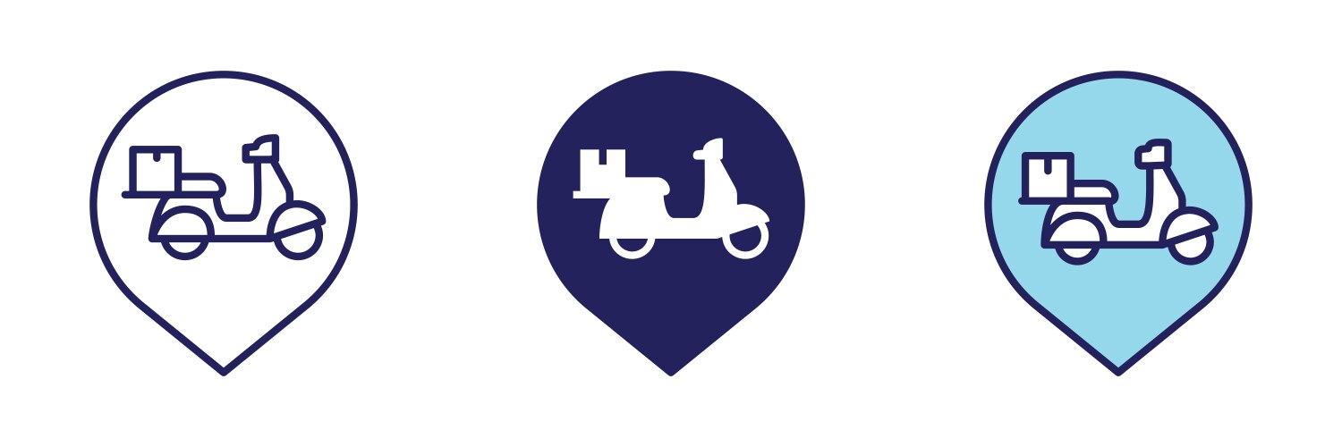Pin position icon - navigation set Royalty Free Vector Image