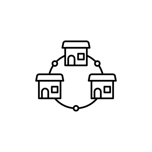 Franchise icon setretail shop branches symbol Vector Image