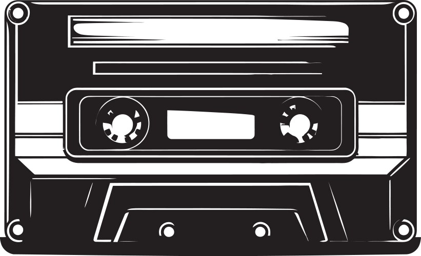 Classic cadence cassette tape emblem graphics Vector Image