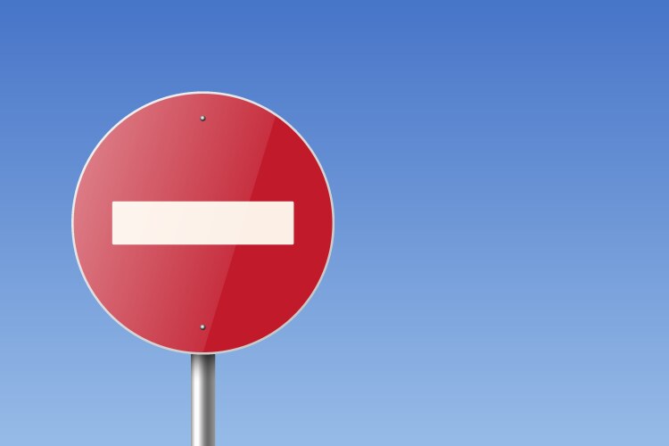 Do not turn left traffic sign Royalty Free Vector Image