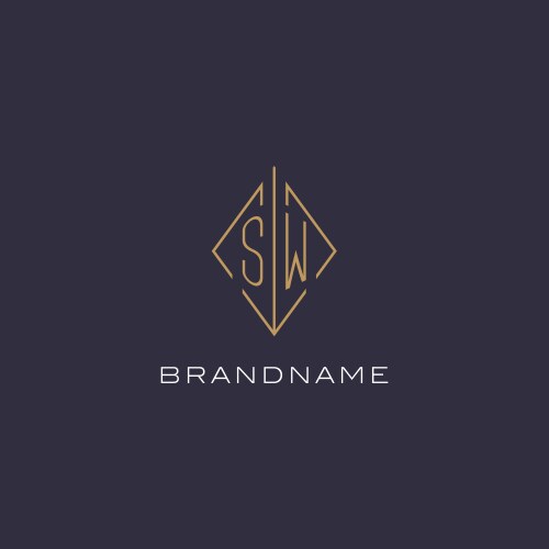 Sw initial logo with rounded circle Royalty Free Vector