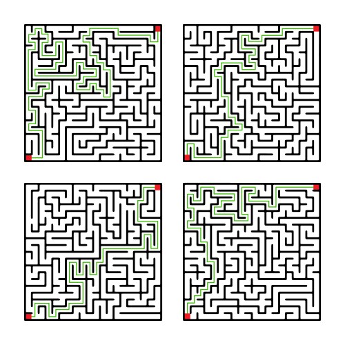 Rectangle maze labyrinth with square paths Vector Image
