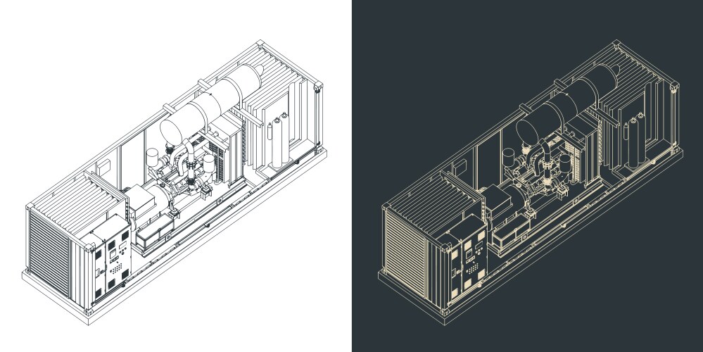 Large industrial diesel generator Royalty Free Vector Image