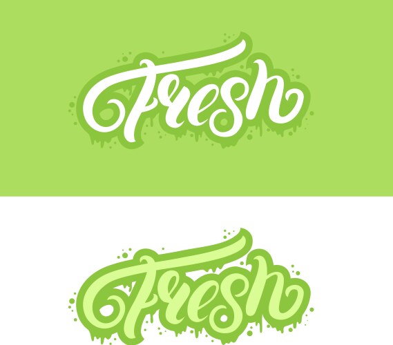 Farm fresh hand written lettering calligraphy Vector Image