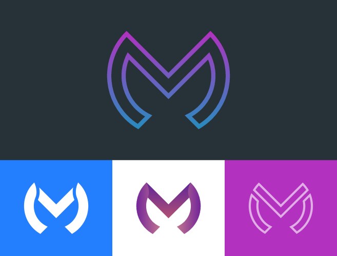 Initial letter m and b mb monogram logo design Vector Image