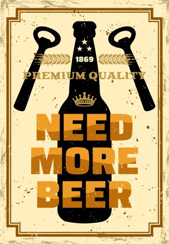 Brewery poster in vintage style with beer Vector Image