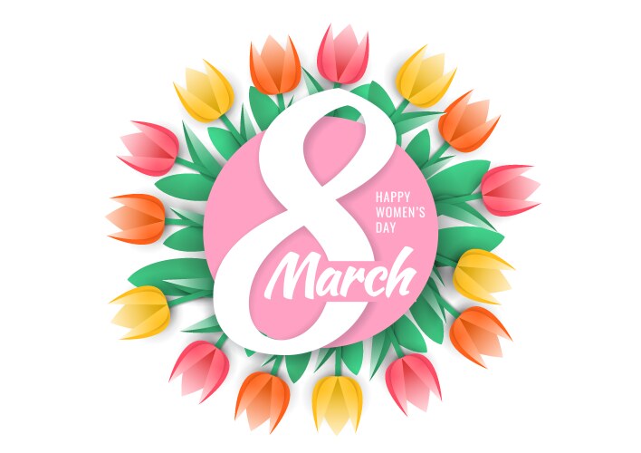 Floral International Women Day Royalty Free Vector Image