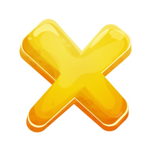 Golden close button game interface menu element Vector Image