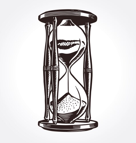 Hand drawn line art hourglass set Royalty Free Vector Image
