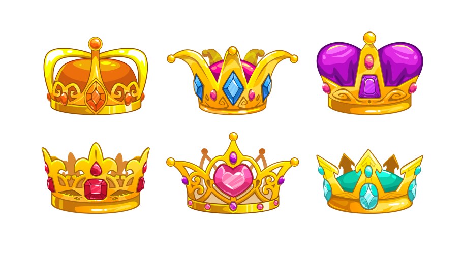 Royal coat of arms king and kingdom 3d emblem set Vector Image