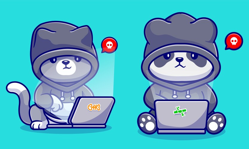 Hacker Cat Vector Images (53)
