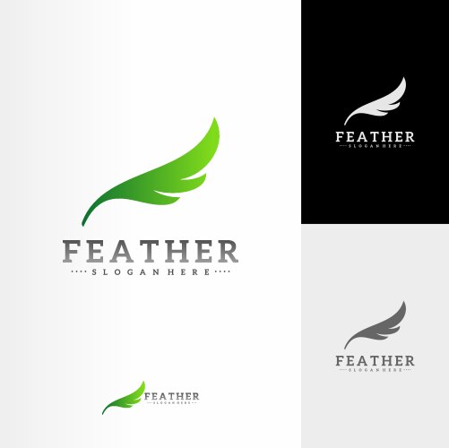 Feather signature logo icon Royalty Free Vector Image