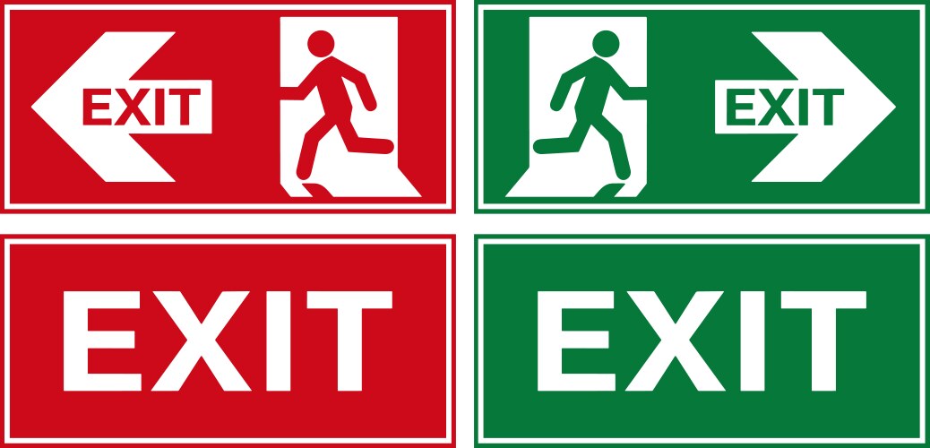 Emergency exit left right Royalty Free Vector Image