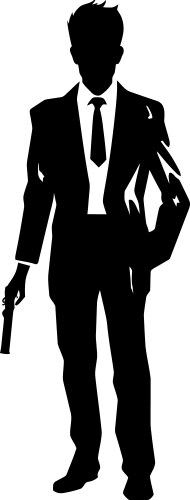 Sinister shadow murderer iconic logo nightmarish Vector Image