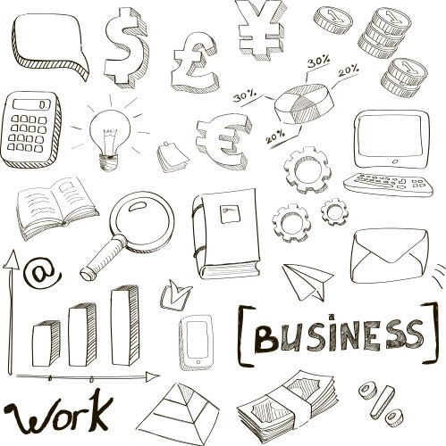 Finance forex hand drawing Royalty Free Vector Image