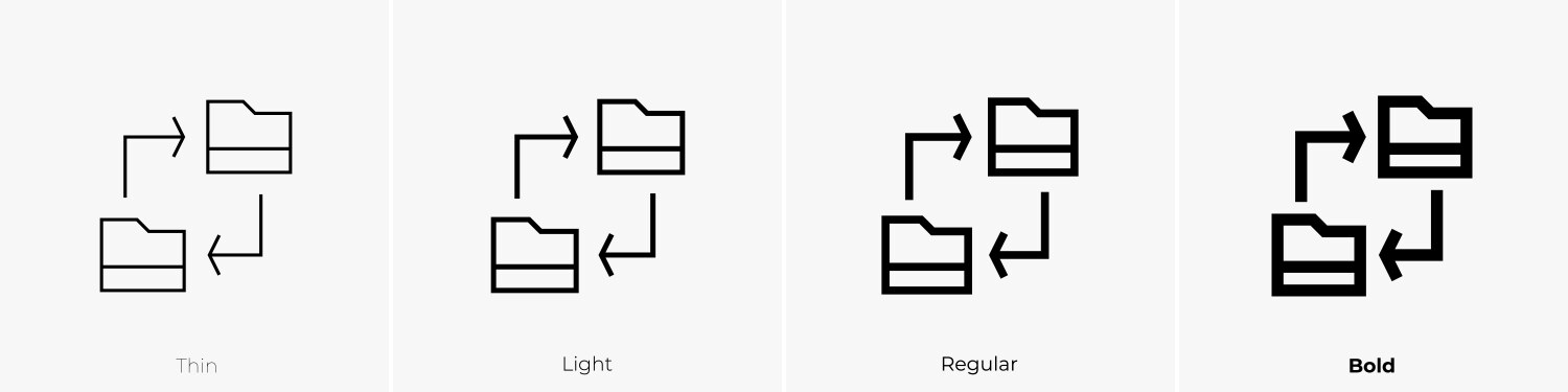 Data transfer icon thin light regular and bold Vector Image