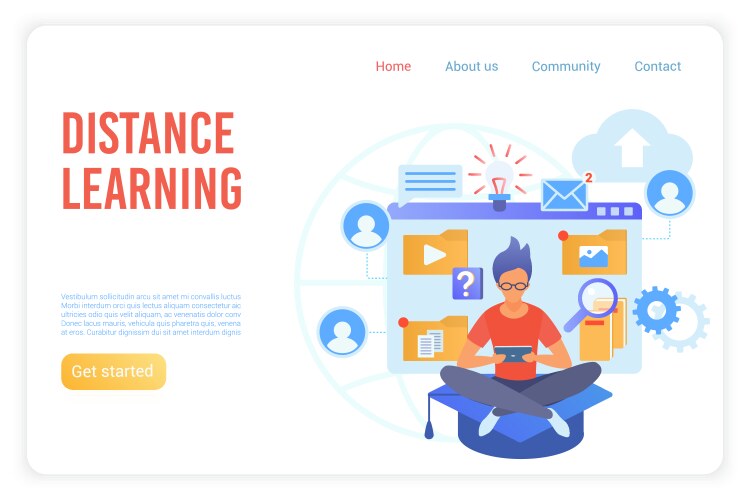 Distance learning concept Royalty Free Vector Image