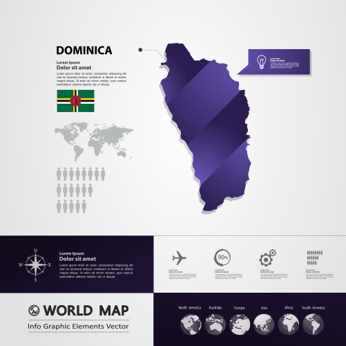 Dominica map Royalty Free Vector Image - VectorStock