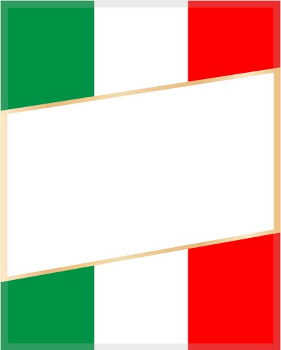 Italian flag frame background blank template Vector Image