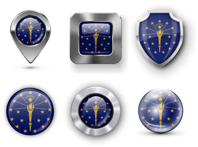 Usa state flag badges Royalty Free Vector Image