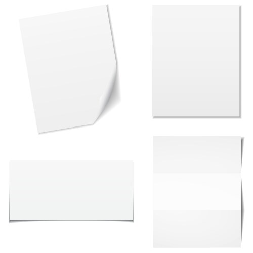 Folded white paper advertising announcement Vector Image