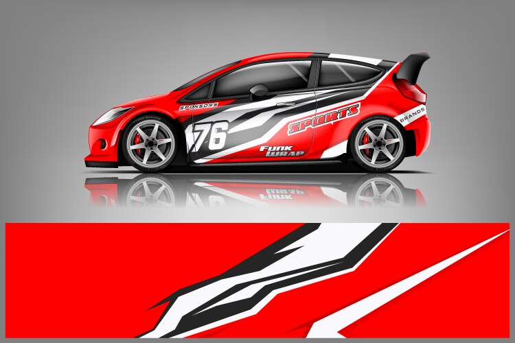 Racing car wrap design with special texture style Vector Image